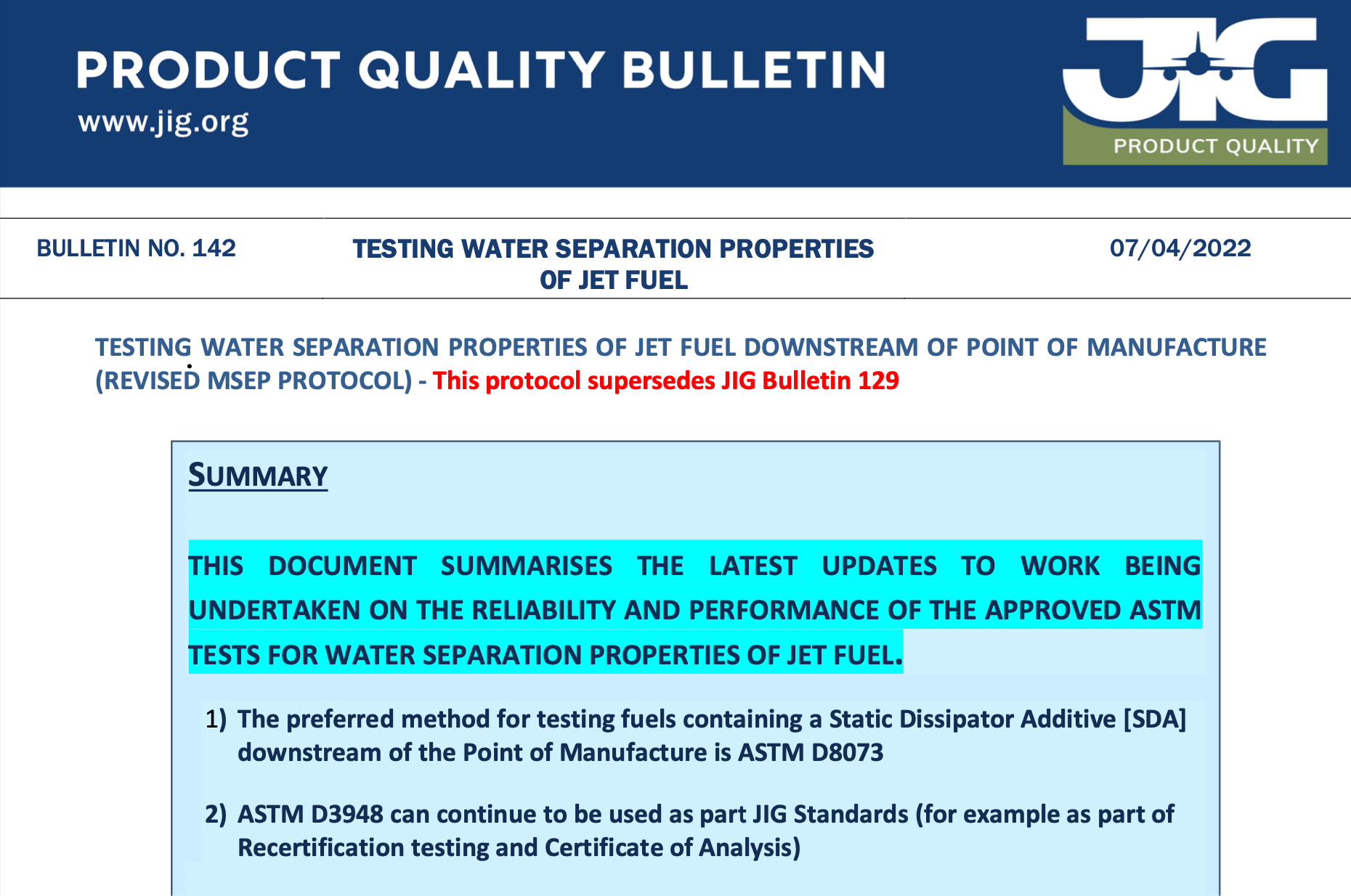 ASTM D8073 Preferred Method JIG Joint Inspection Group